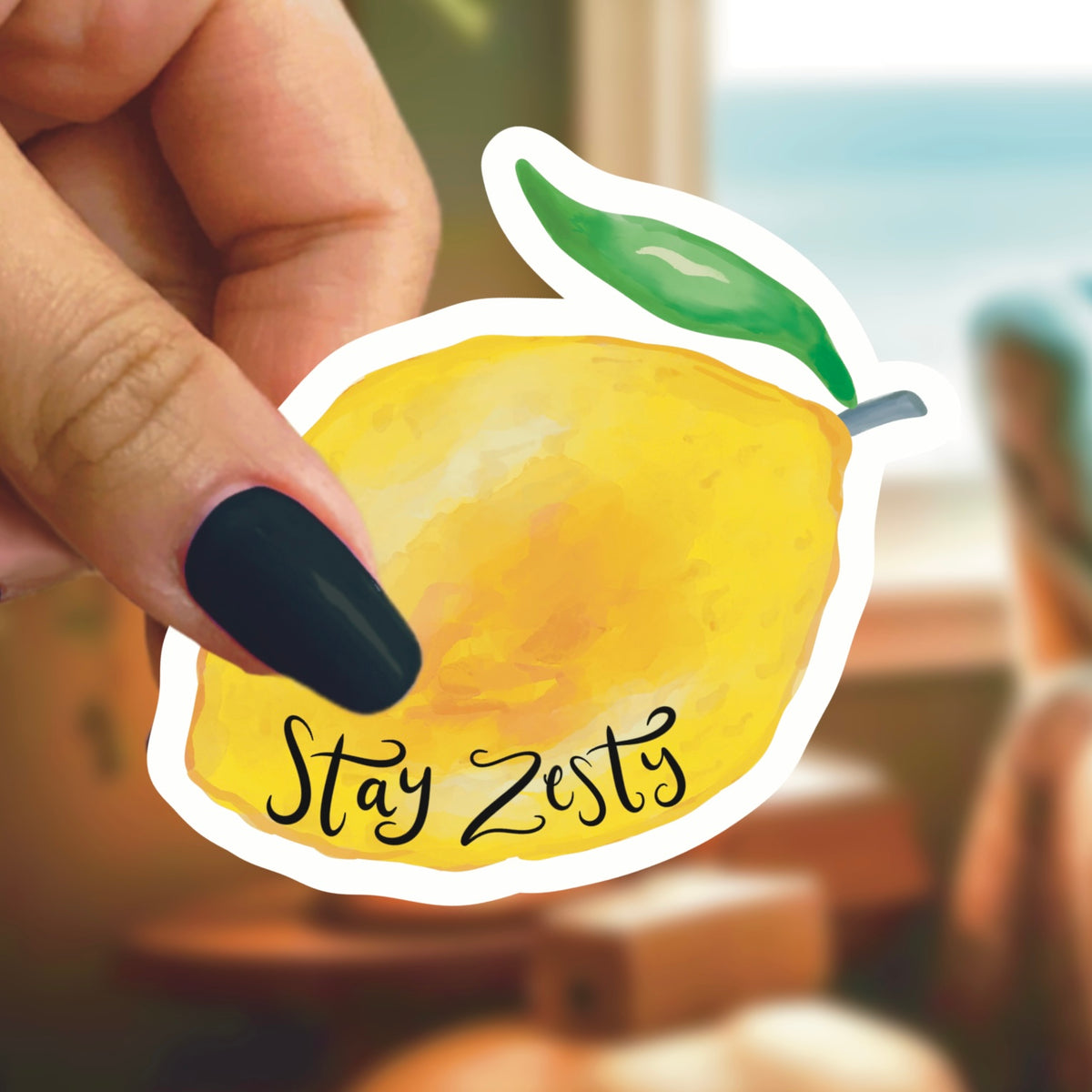 “Stay Zesty” Lemon Sticker – Velvet in Verse